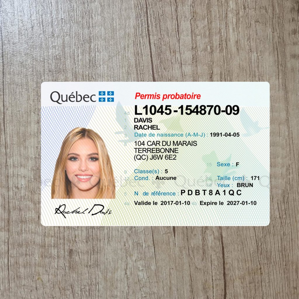 Editable Canada Quebec Driver License Template | PSD Download