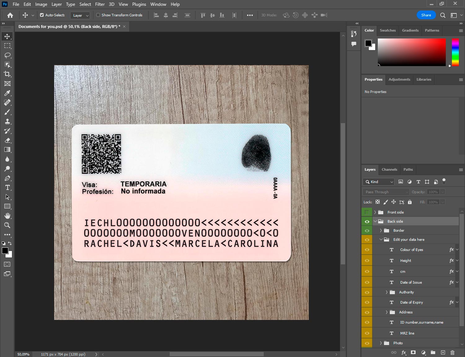 Realistic Chile ID Card PSD Template | Printable Design