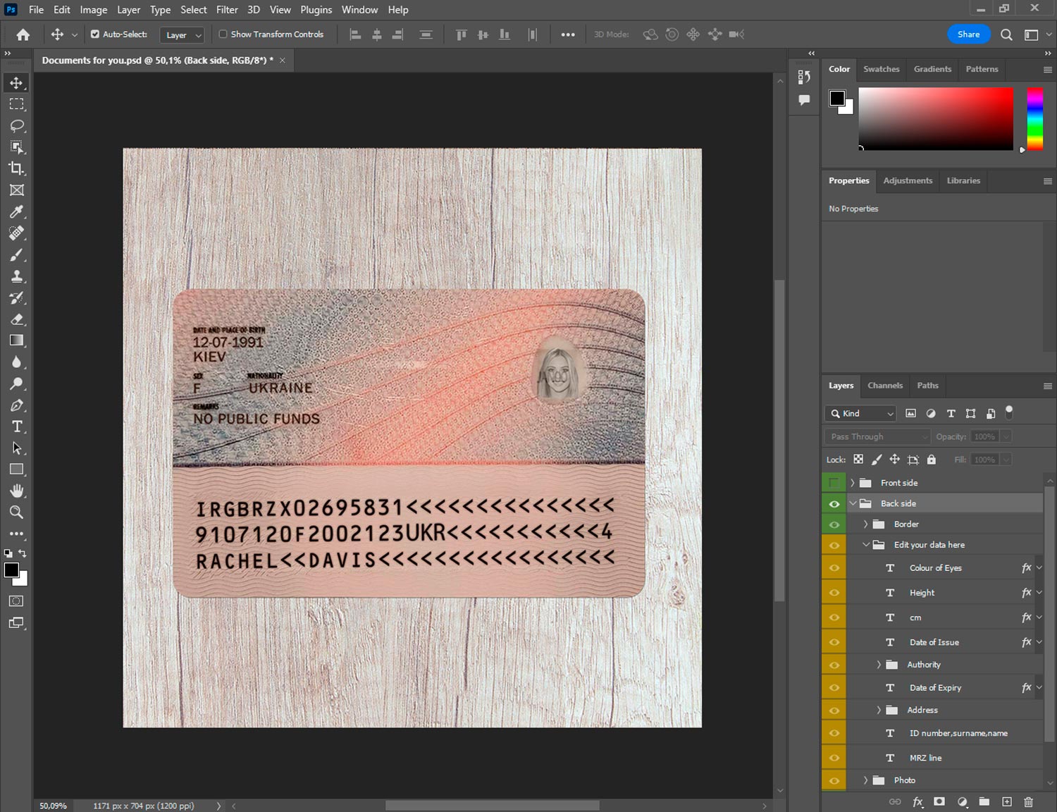 Editable UK Residence permit PSD Template | Clean Modern Design