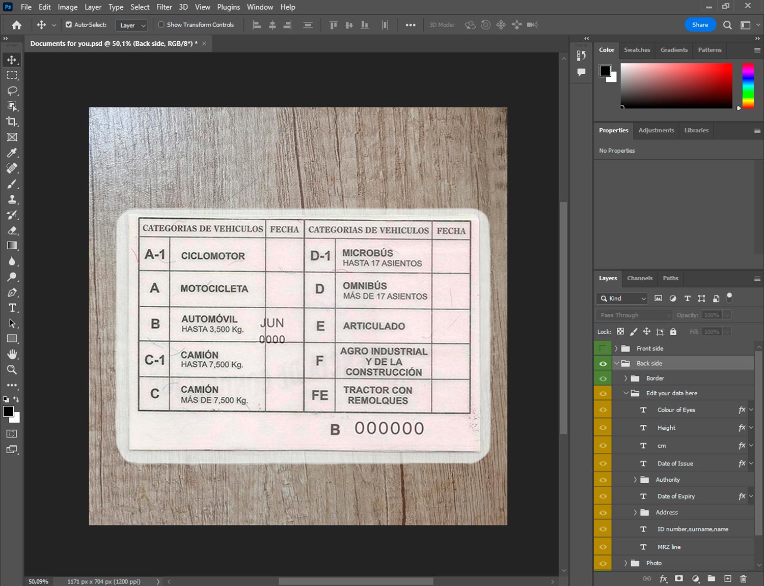 Editable Cuba Driver License Template | 2025 File