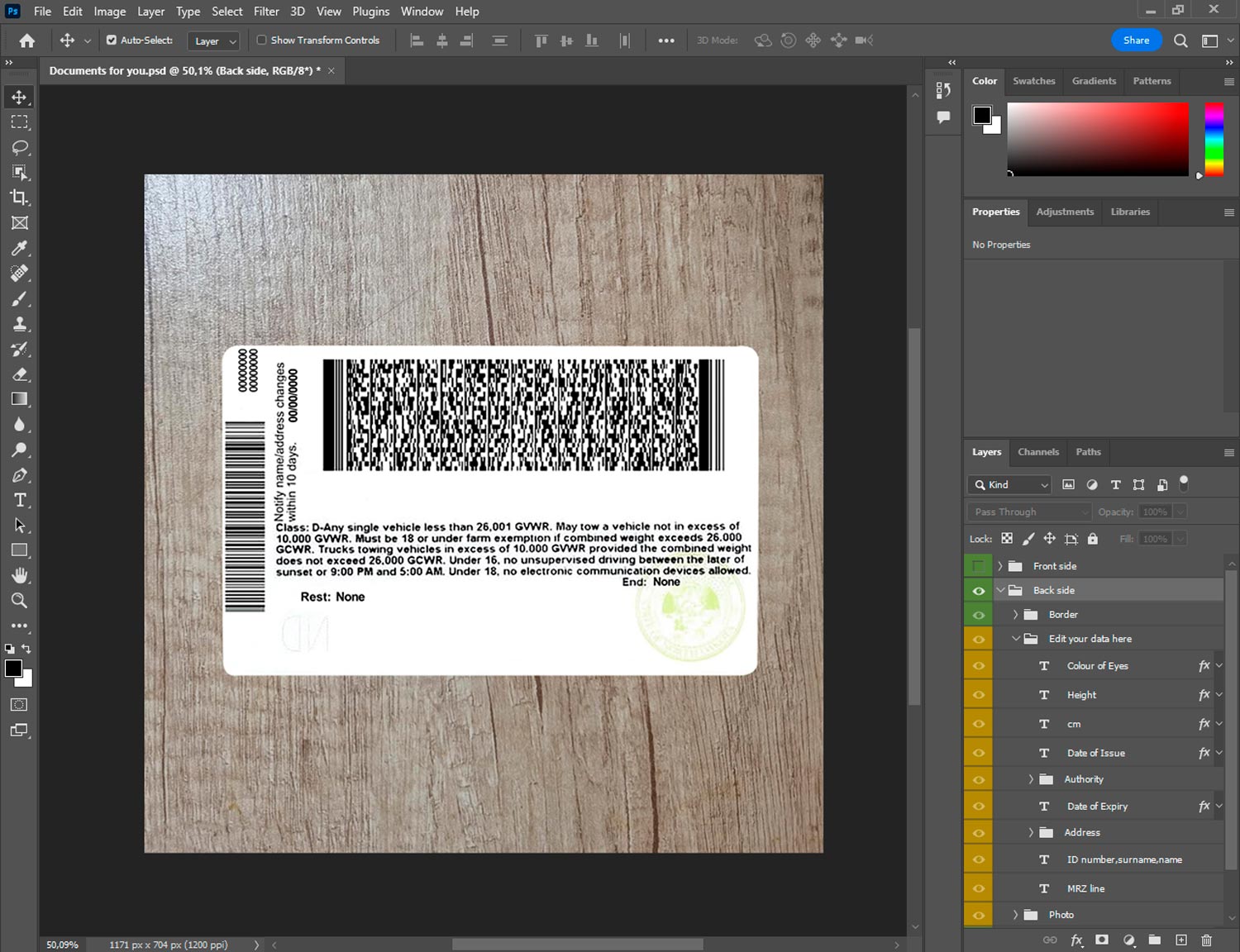 North Dakota Driver License Template PSD – Structured Editable ID for ...