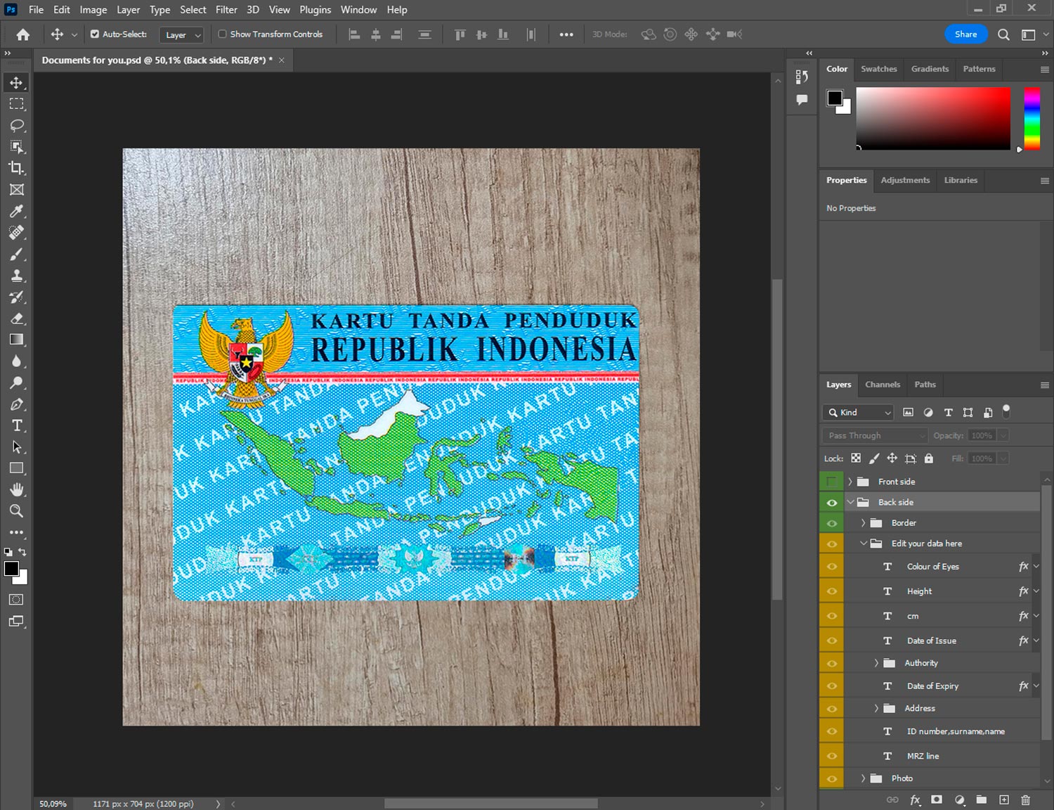 Editable Indonesia ID Card Template | High-Quality Layout