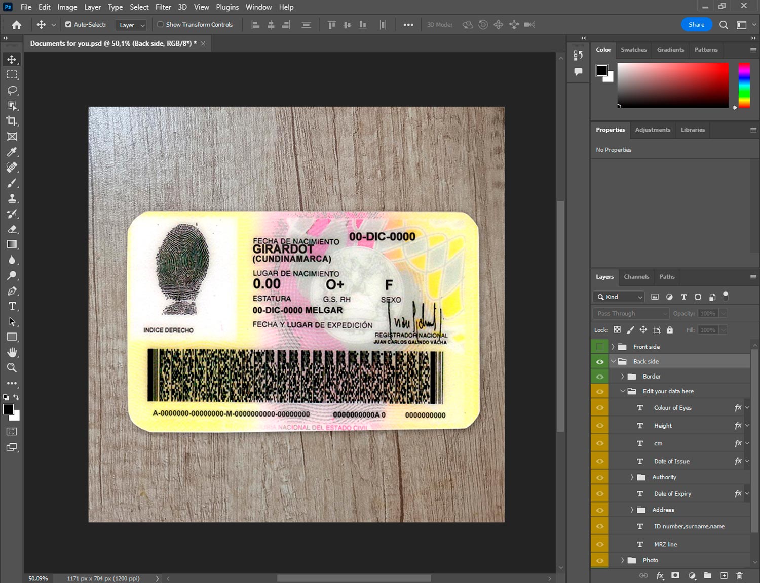 Columbia Editable Identity Card | Instant Digital Access