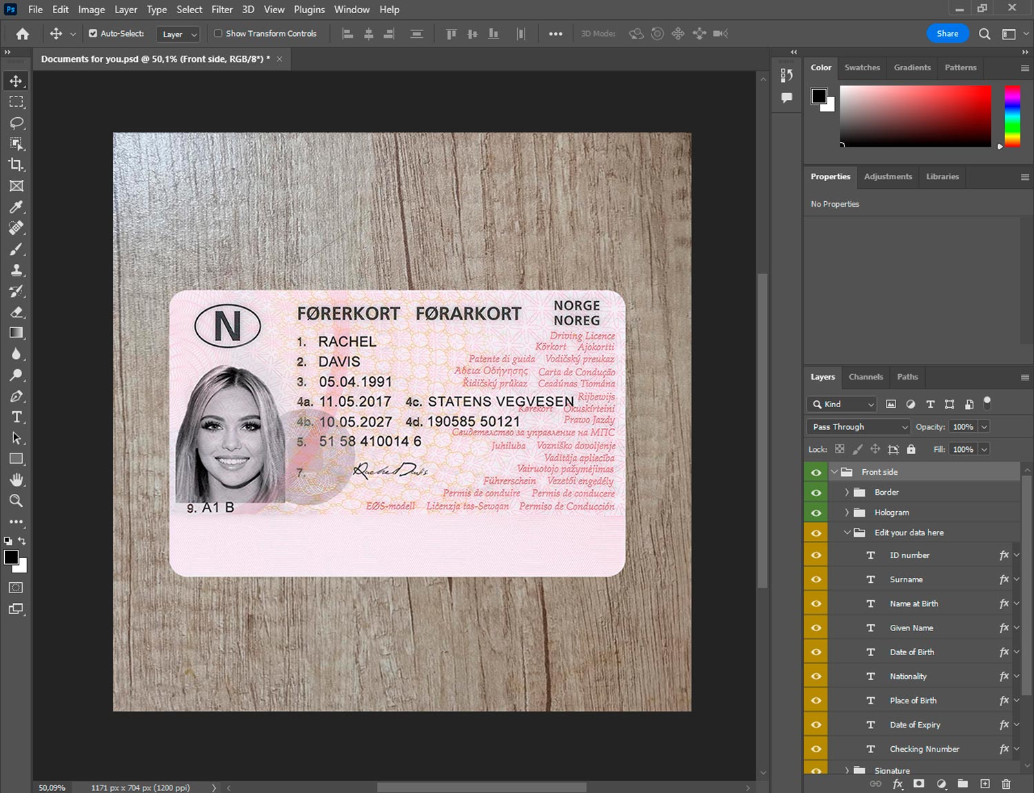 Norway DL Template – Editable & Realistic PSD Format