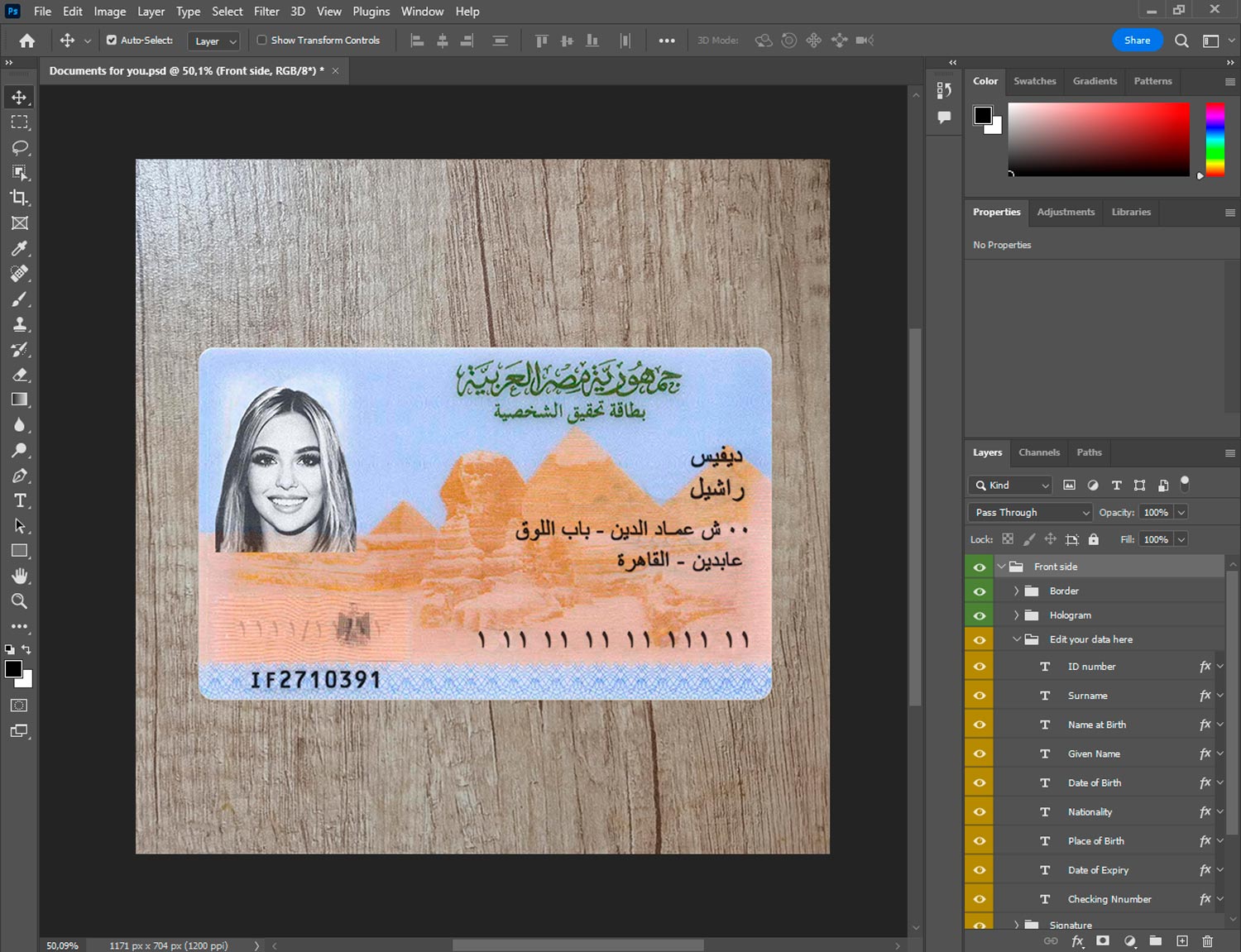 Egypt Editable Identity Card | Instant Digital Access
