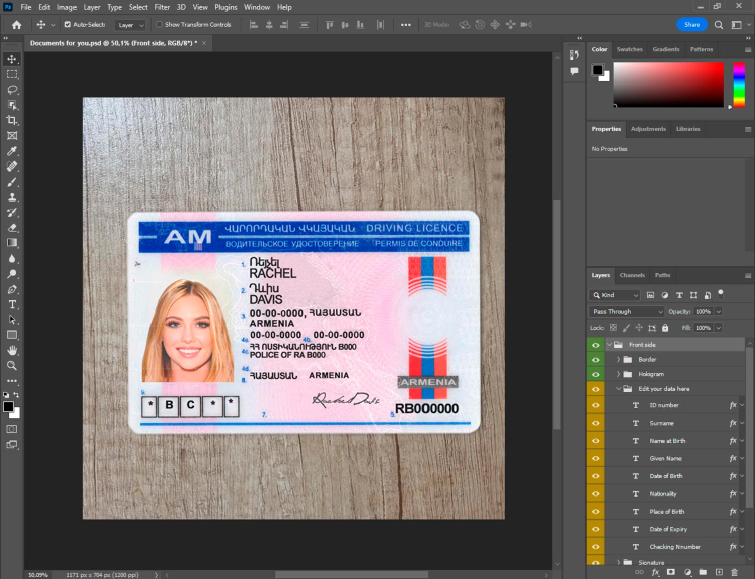 Editable Armenia DL Template | Realistic Photoshop File