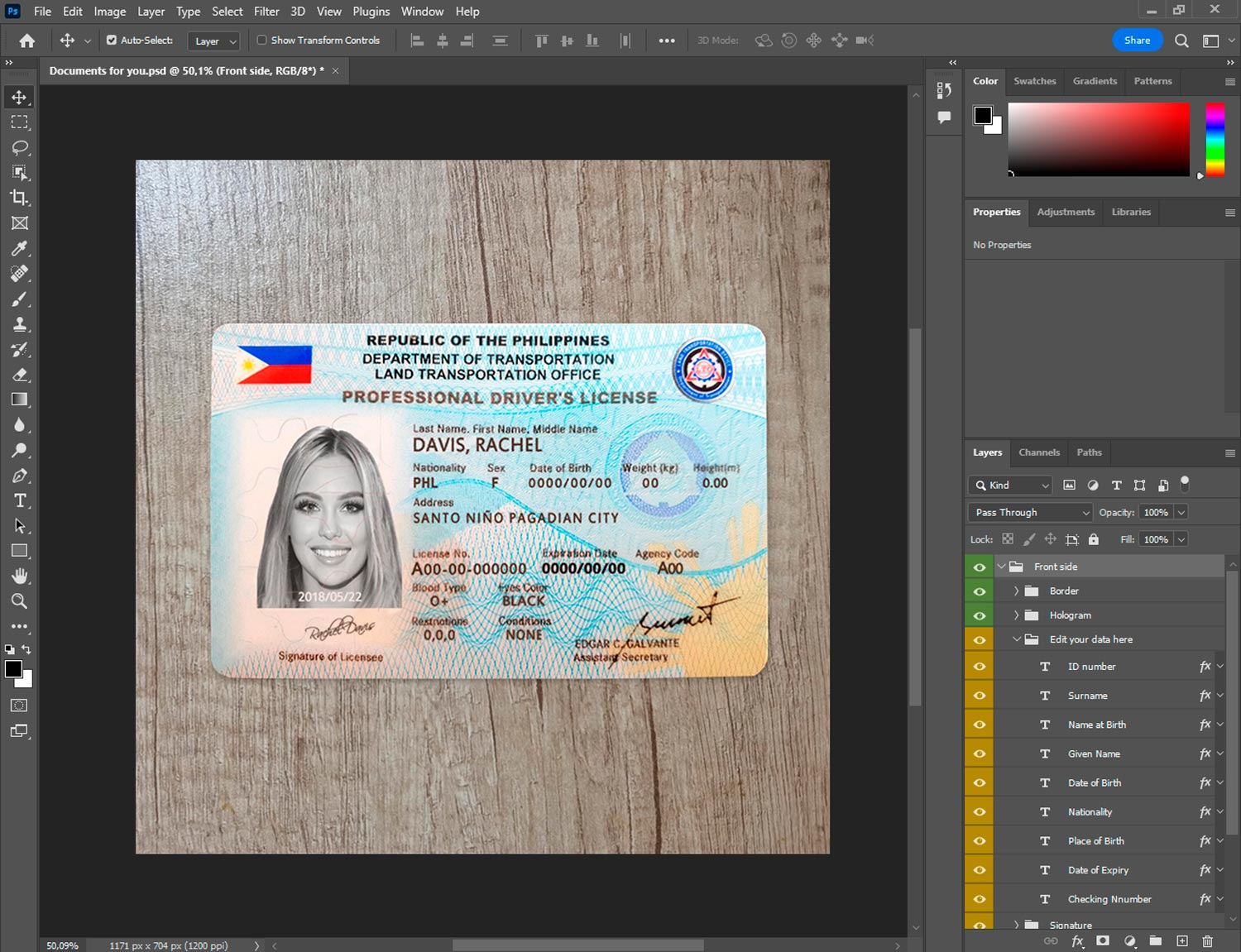 Editable Philippines Driver License Template | 2025 PSD