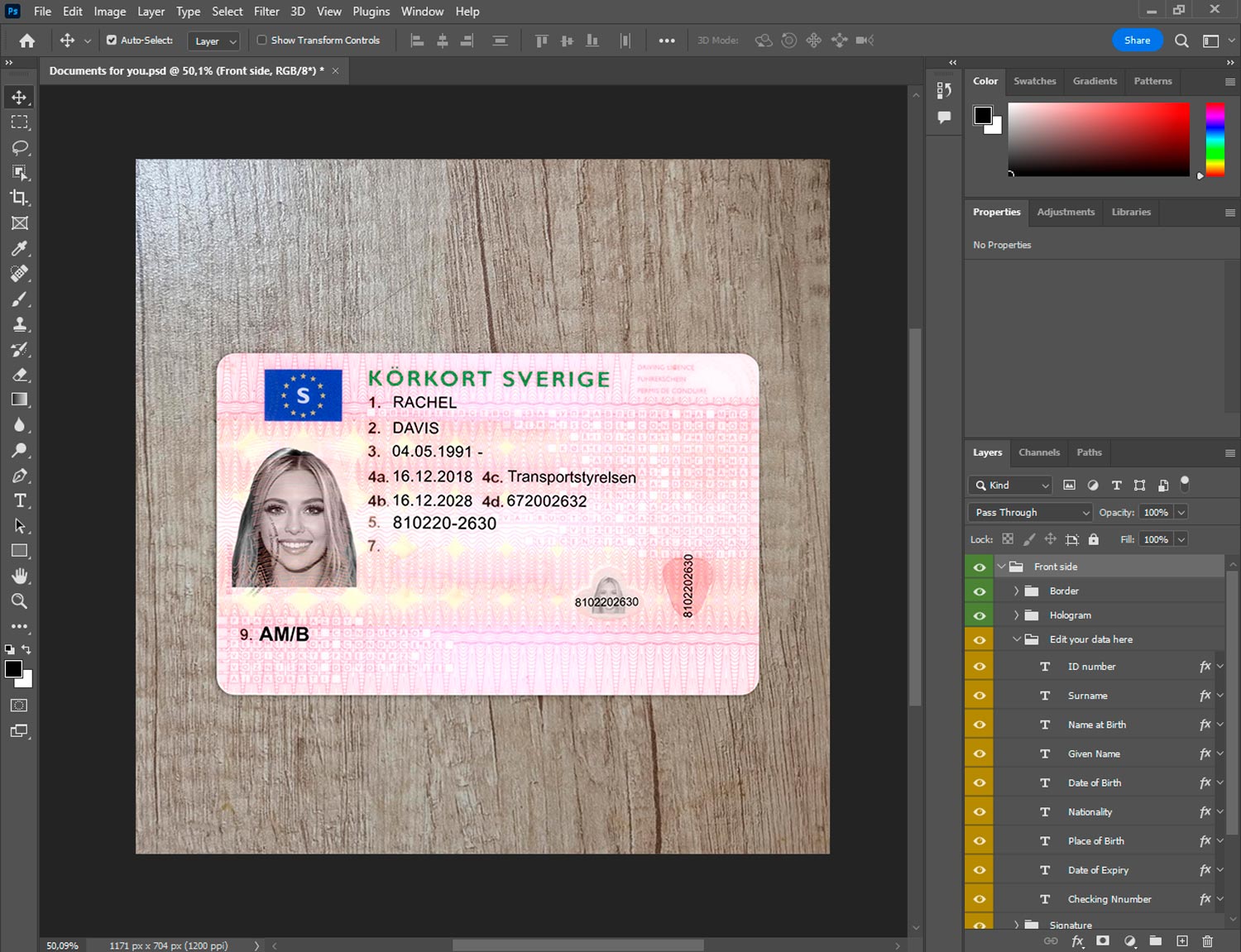 Editable Sweden DL PSD Template | Realistic Design