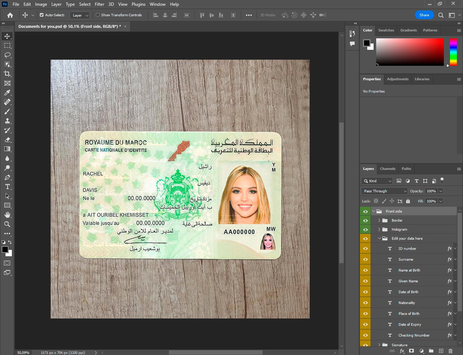 Professional Morocco ID Card | Editable PSD Format