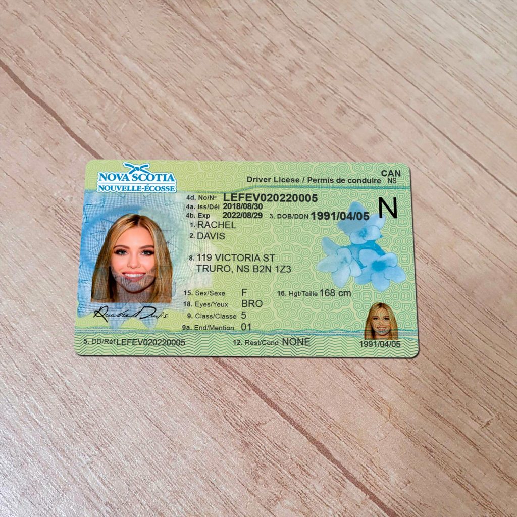 Editable Canada Nova Scotia Driver License Template | Digital Mock
