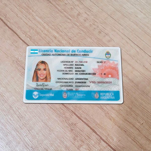 Argentina Driver License template