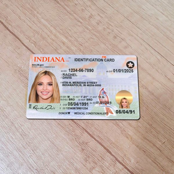 Indiana Editable ID PSD | Printable 300 DPI Format