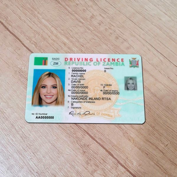 Editable Zambia Driver License Template – Modern Design