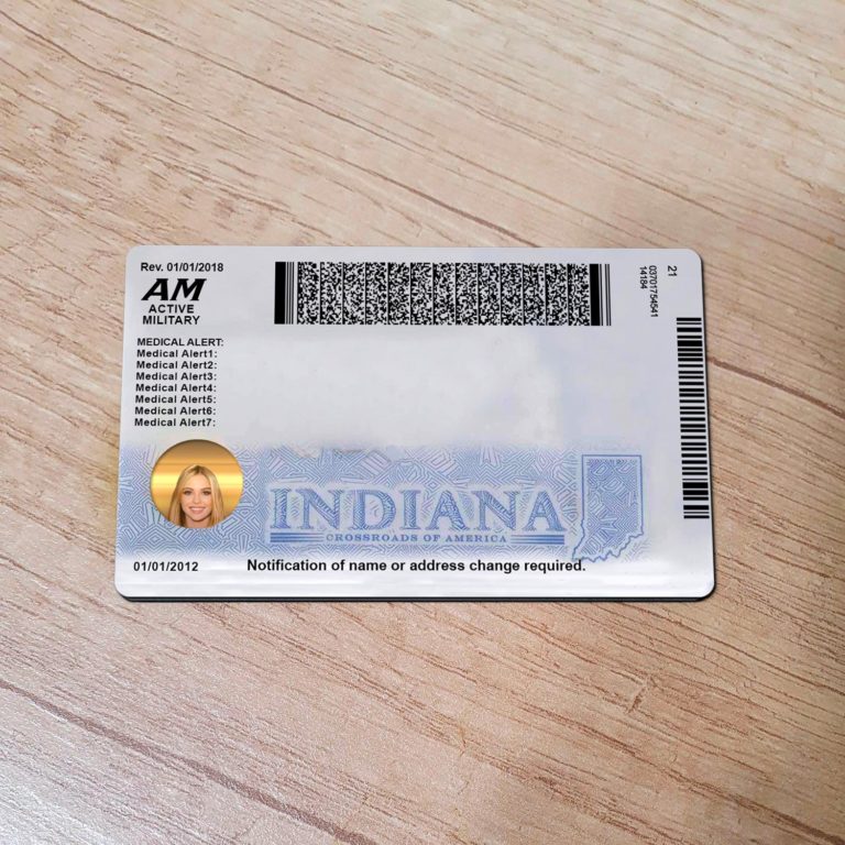 Indiana Editable ID PSD | Printable 300 DPI Format