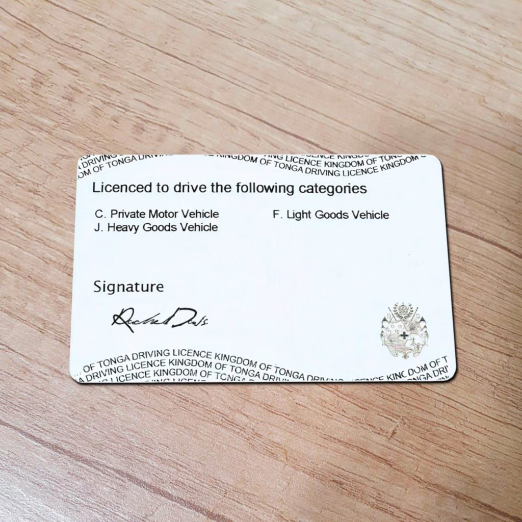 Editable Republic of Tonga Driver License Template – PSD Format