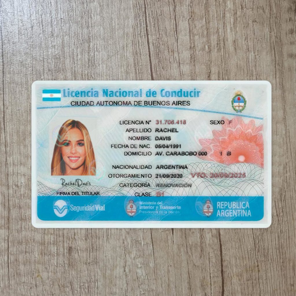 Argentina Driver License template