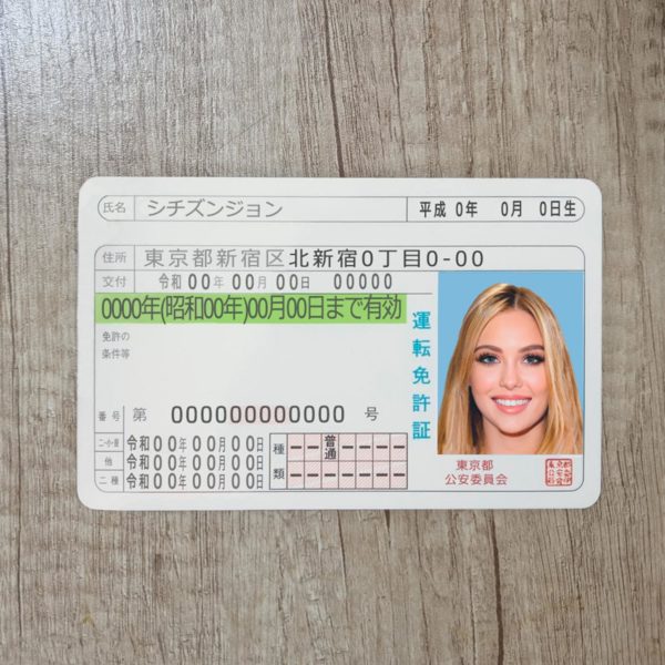 Japan Driver License Template | Editable Mock Design