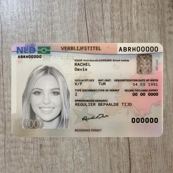Netherlands Residence permit PSD | Editable & High-Resolution Format
