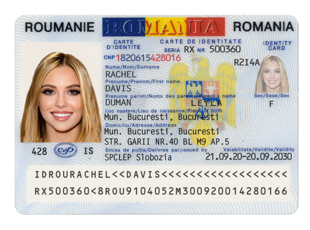 Custom Romania ID Template | Digital Printable Layout