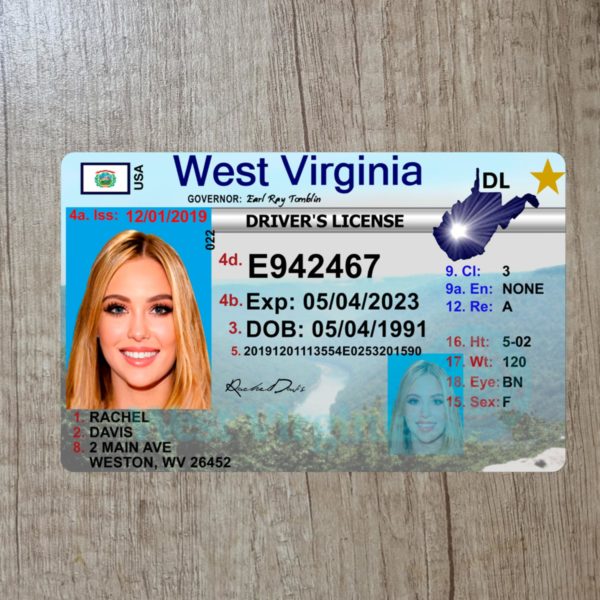 West Virginia Driver License Template PSD – Rugged Editable ID for ...