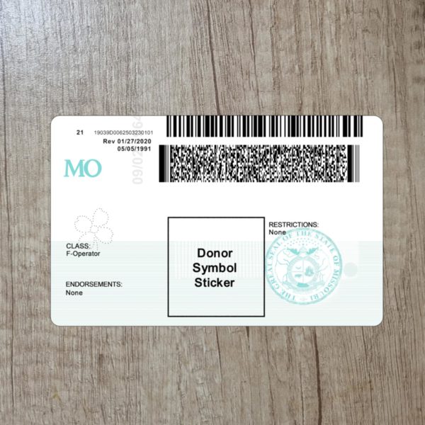 Missouri Driver License Template PSD – Realistic Editable ID for ...