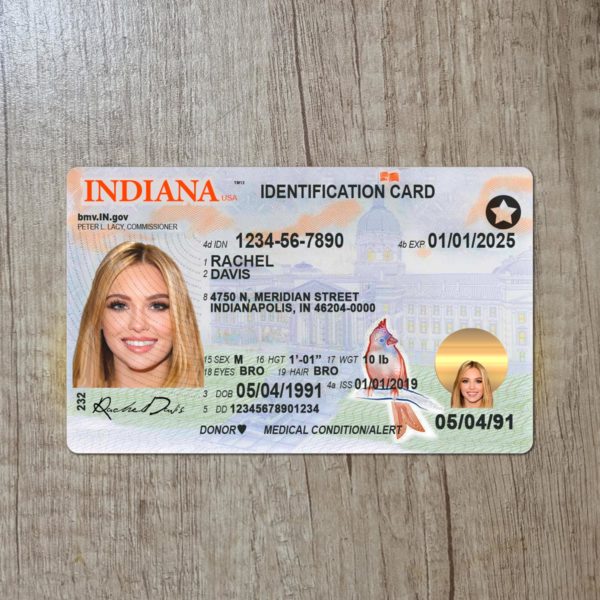 Indiana Editable ID PSD | Printable 300 DPI Format