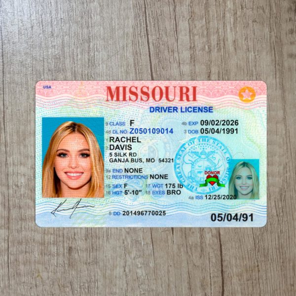 Missouri Driver License Template PSD – Realistic Editable ID for ...