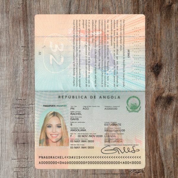 Editable Angola Passport Template | Layered Design