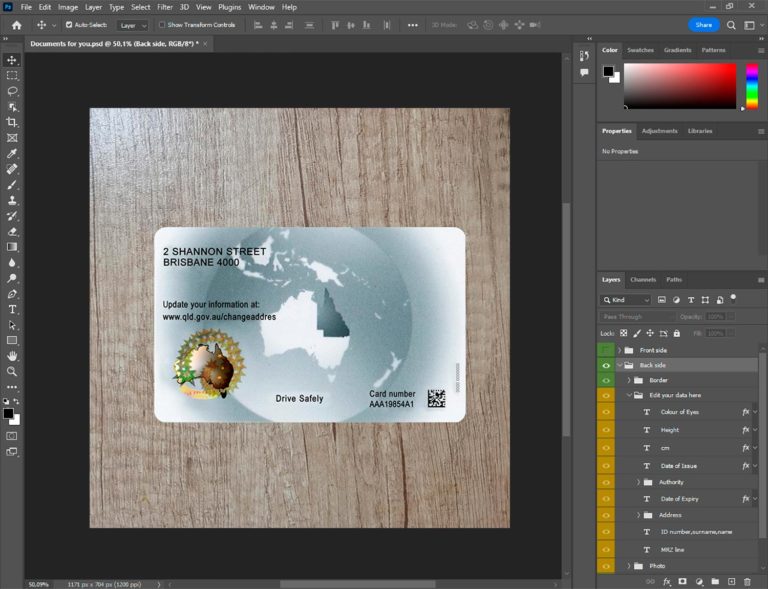 Australia Queensland DL Template – Editable Photoshop Version