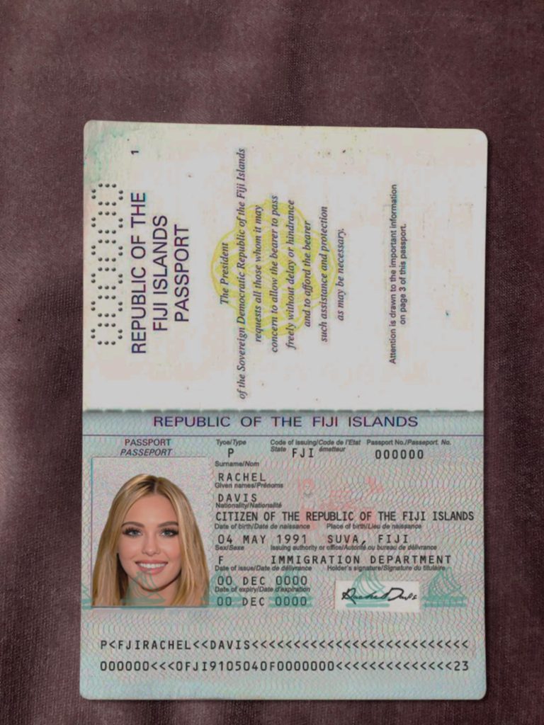 Editable Fiji Passport Template | 2025 Digital Edition
