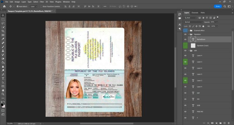 Editable Fiji Passport Template | 2025 Digital Edition