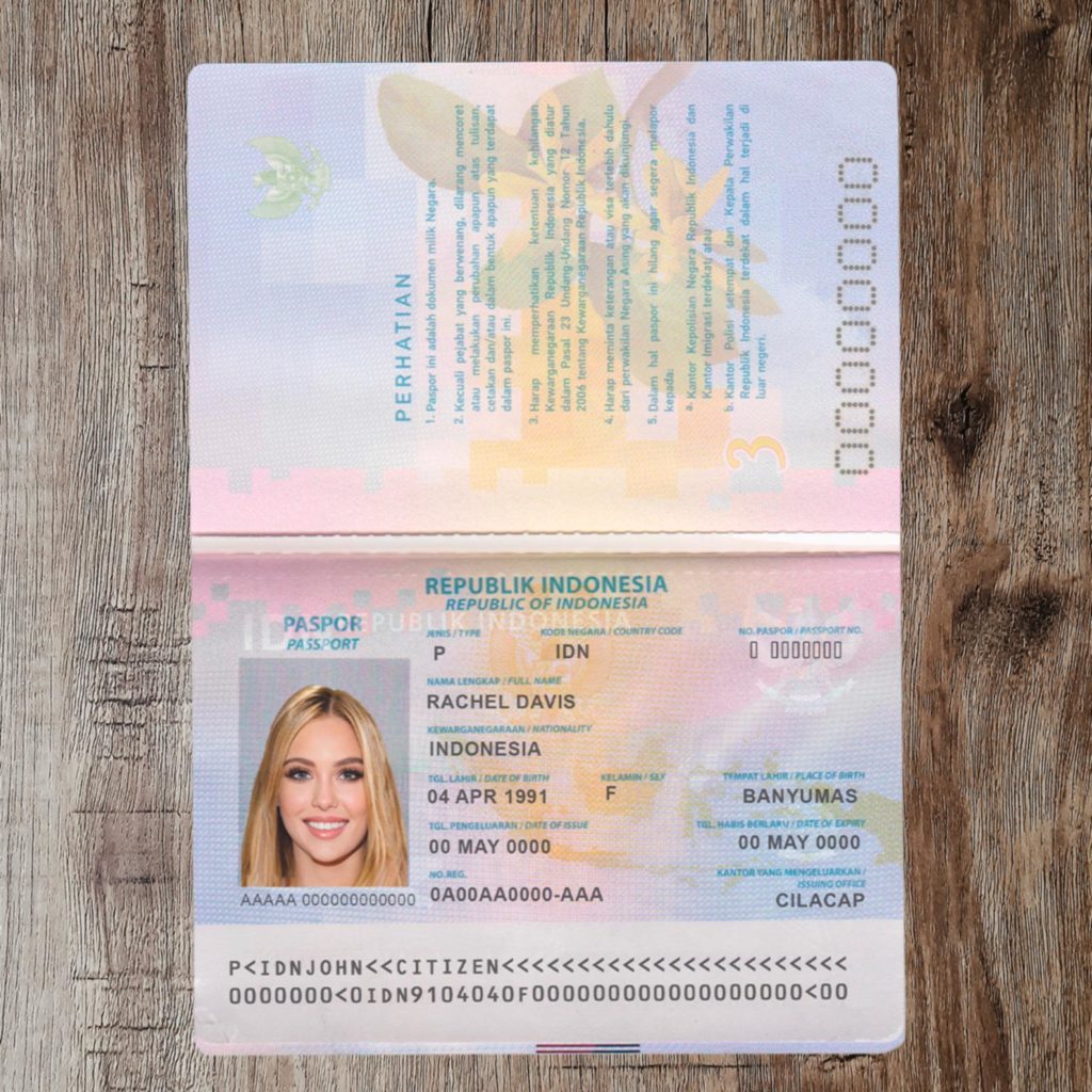 Editable Indonesia Passport Design | Realistic Layout