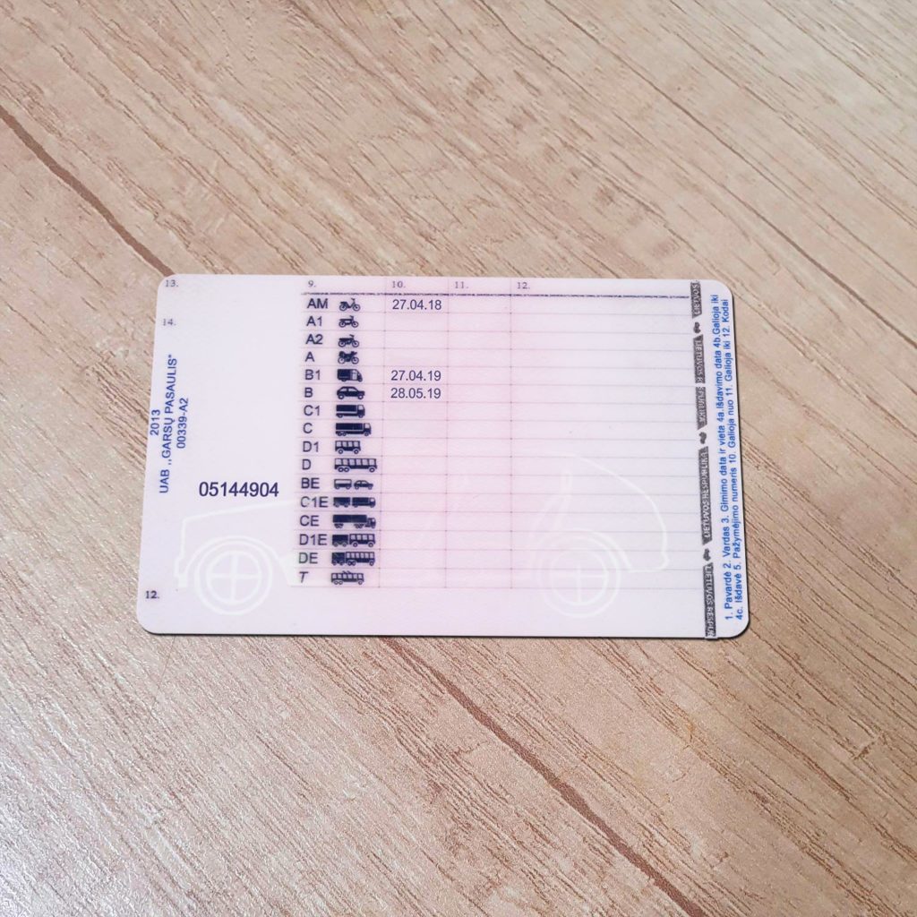 Editable Blank Lithuania Driver License | Realistic Design