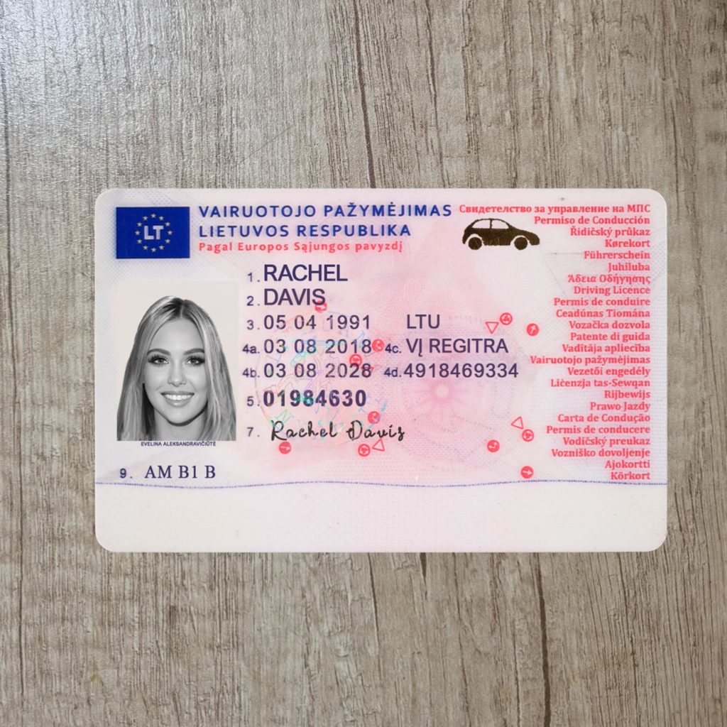 Editable Blank Lithuania Driver License | Realistic Design