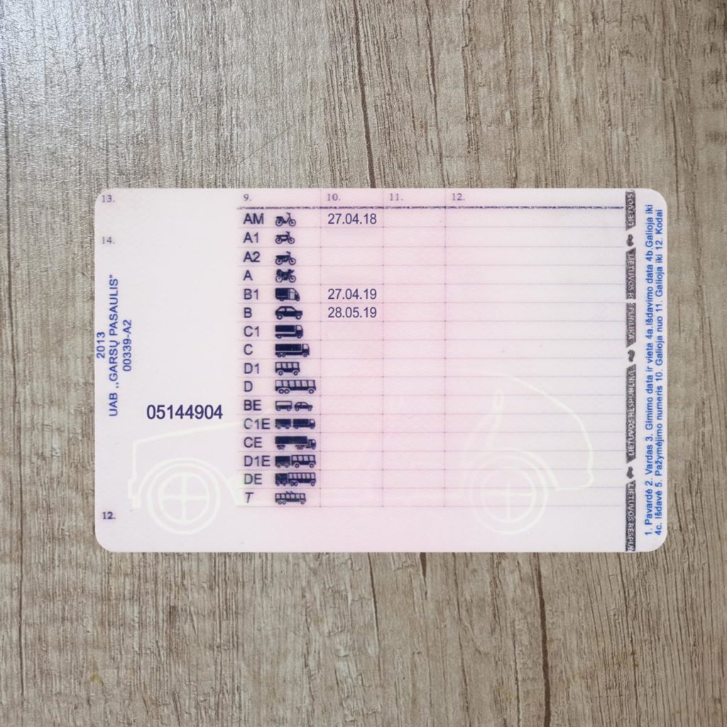 Editable Blank Lithuania Driver License | Realistic Design
