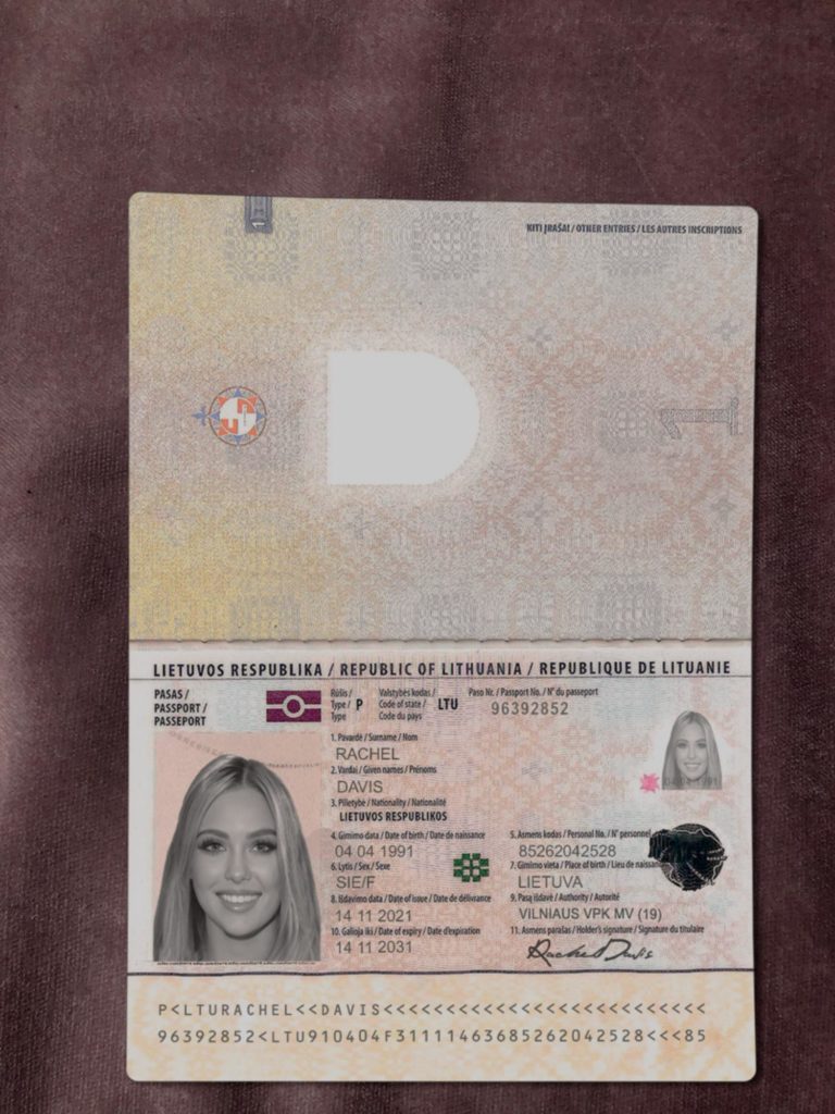 Editable Lithuania Passport Template | Clean PSD Layout