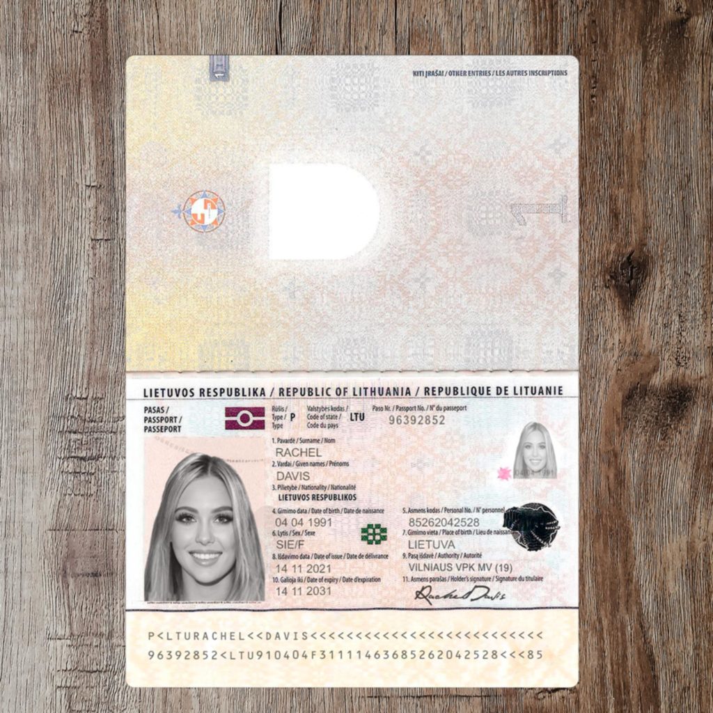 Editable Lithuania Passport Template | Clean PSD Layout