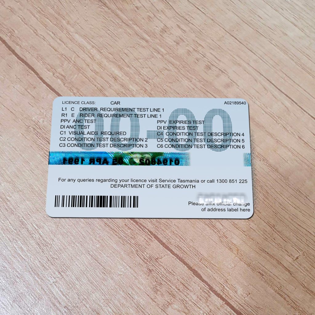 Editable Australia Tasmania Driver License Template | Digital Mock