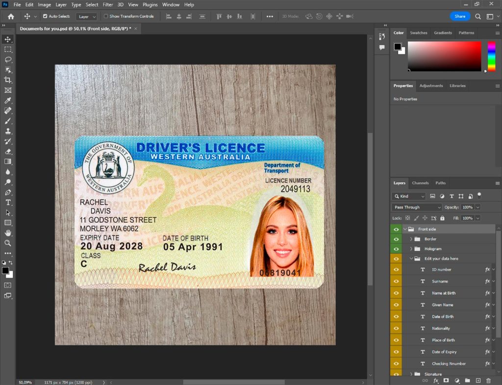 Realistic Australia DL Template – Editable File Format