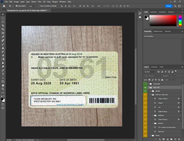 Realistic Australia DL Template – Editable File Format